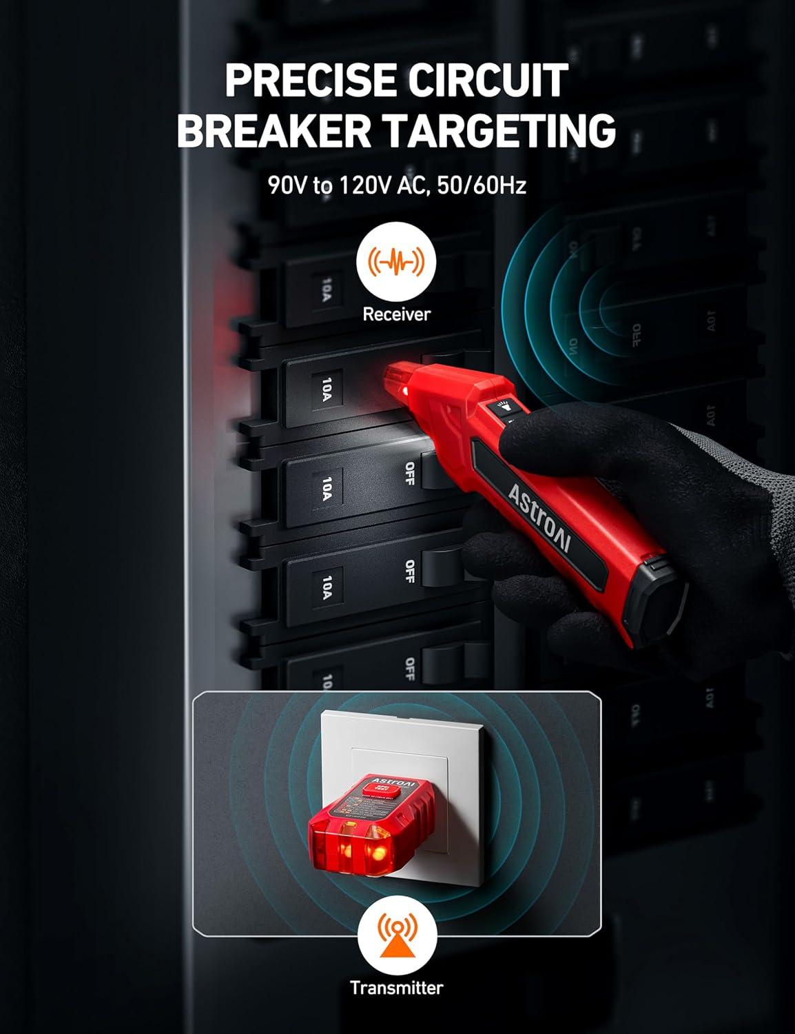 AstroAI Circuit Breaker Finder with GFCI Outlet Tester, Electrical ...